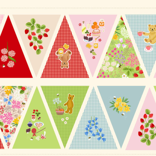 Teddy Bears’ picnic bunting panel – A818 – Lewis & Irene UK